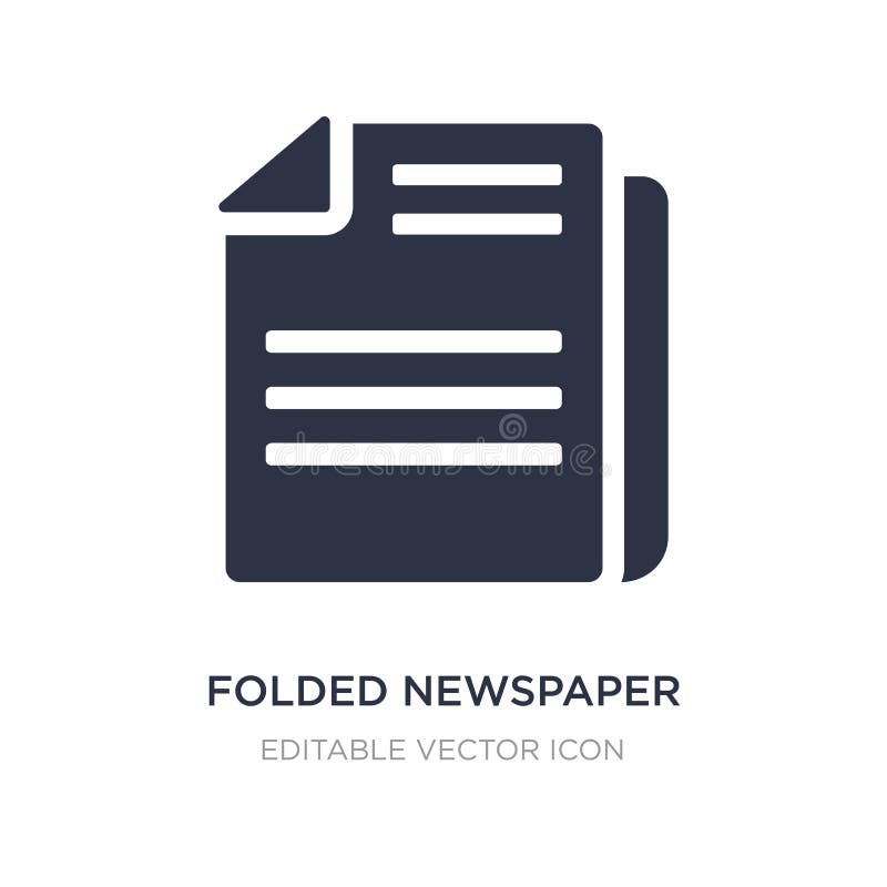 Folded Newspaper Icon on White Background. Simple Element Illustration ...