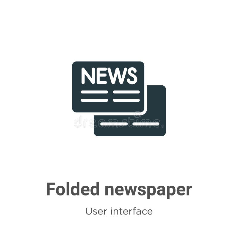 Folded Newspaper Vector Icon on White Background. Flat Vector Folded ...