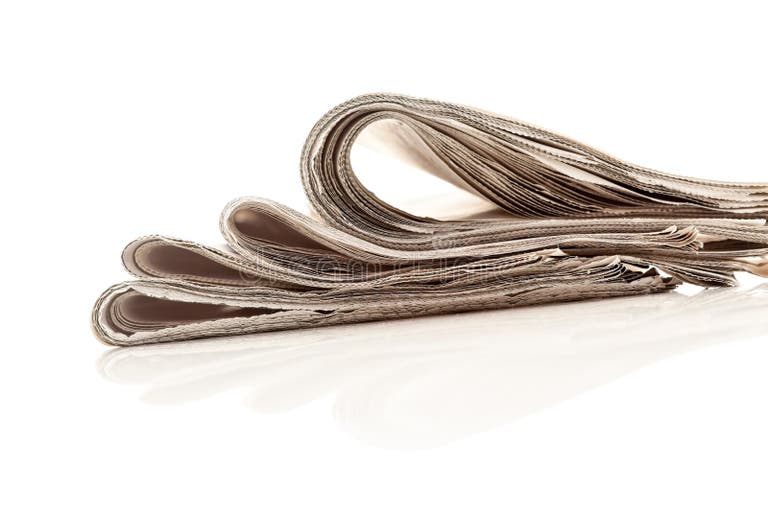 Folded Newspapers and Magazines Stock Photo - Image of background ...