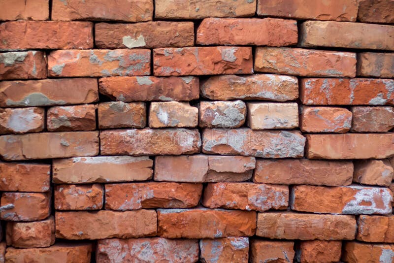 Folded Old Orange Brick, for Repair and Construction_ Stock Image ...