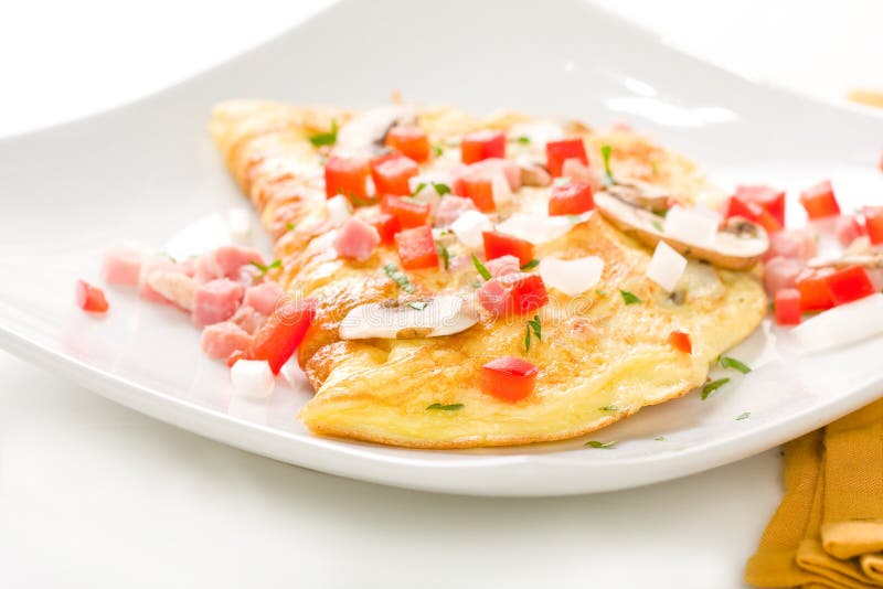 Folded Omelette stock photo. Image of large, onions, mushroom - 10740126