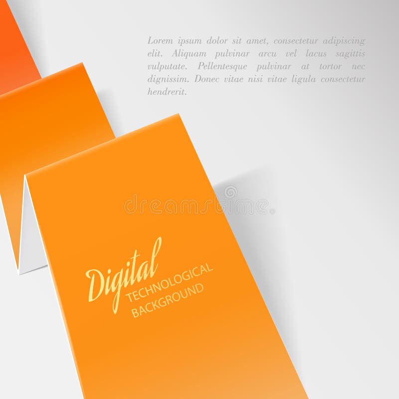Folded orange paper. stock vector. Illustration of banner - 43490874