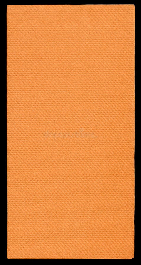 Folded Orange Paper Napkin Isolated on Black Background Stock Image ...
