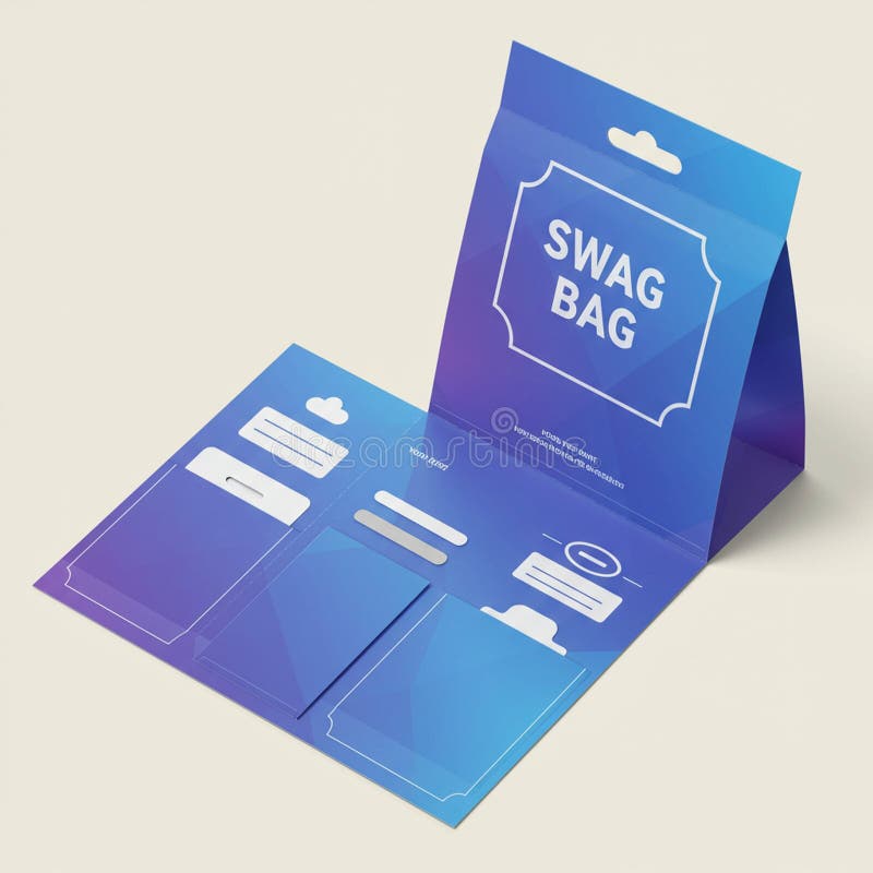 Folded Packaging Design with a Blue and Purple Gradient, Featuring the ...