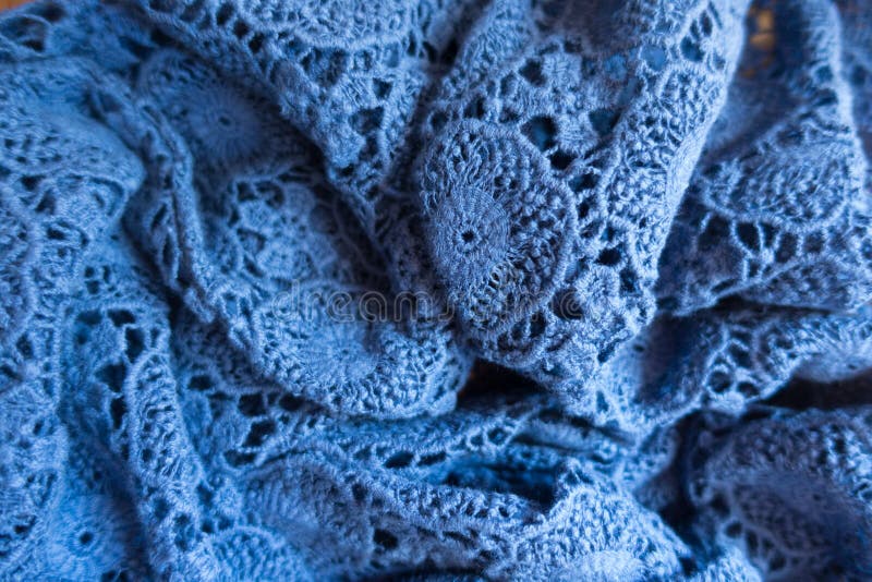 Folded Blue Lacy Cotton Fabric Stock Photo - Image of cotton, closeup ...
