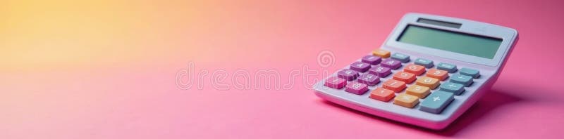 Folded Paper Calculator, Rainbow Colors, Pink Background, Learning Tool ...