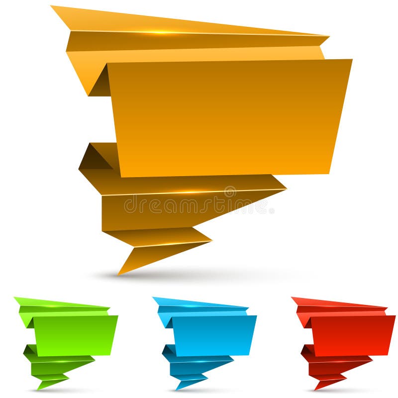 Folded paper color banner stock vector. Illustration of message - 73746194