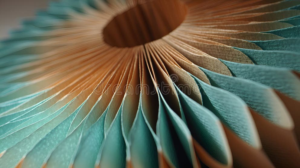 Folded Paper Creating Concentric Circles with Gradient Colors Stock ...