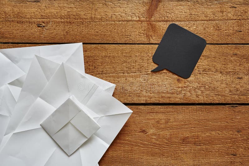 Folded Paper Creative Activity and Speech Bubble Stock Photo - Image of ...