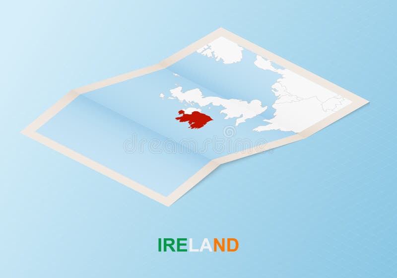 Folded Map of Ireland in Three Different Versions Stock Vector ...