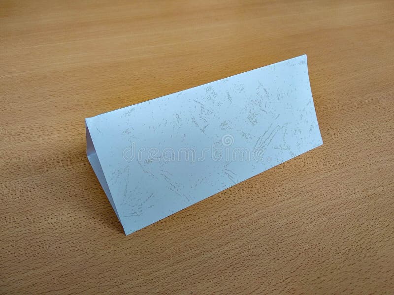Folded Paper for Nameplate on Table Stock Image - Image of identity ...