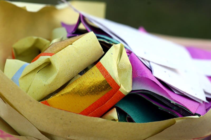 Folded paper offerings stock image. Image of faith, headstone - 675005