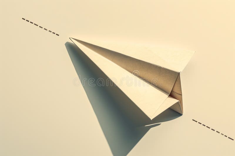 Folded Paper Plane, Minimalist Design, Concept of Flight, Textured ...