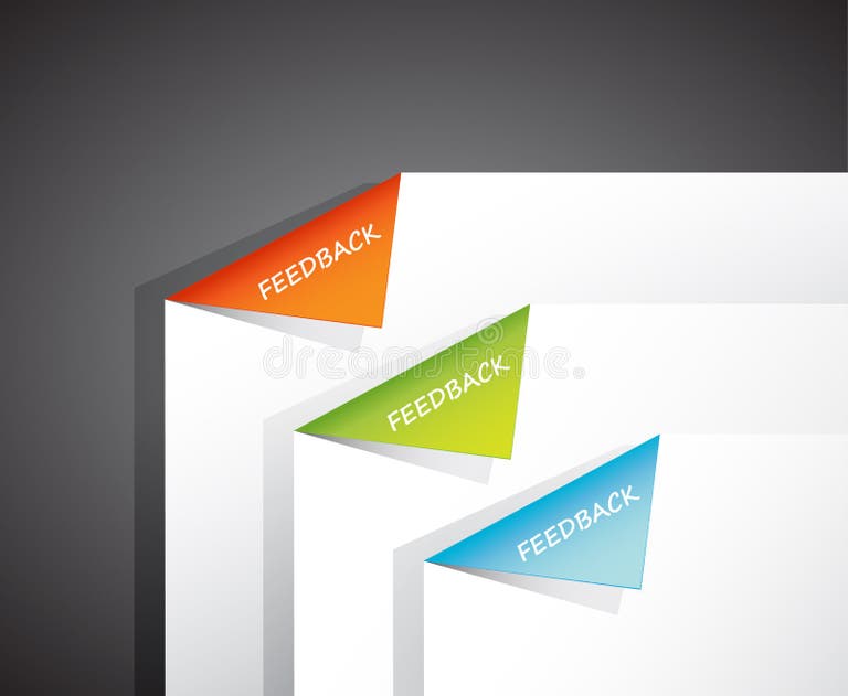 Folded Papers in the Corner with Feedback Text. Stock Vector ...