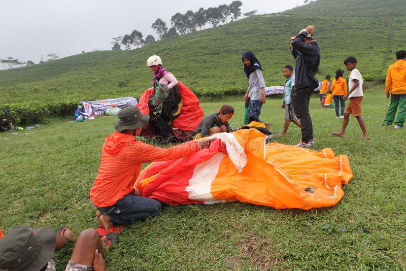 Folded parachute editorial photo. Image of java, landing - 71810696