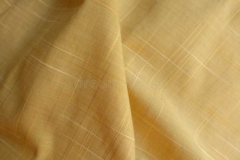 Folded Sand Yellow Checkered Cotton Fabric Stock Photo - Image of ...