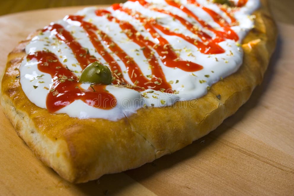 Folded pizza stock image. Image of ketchup, slice, crust - 14068379