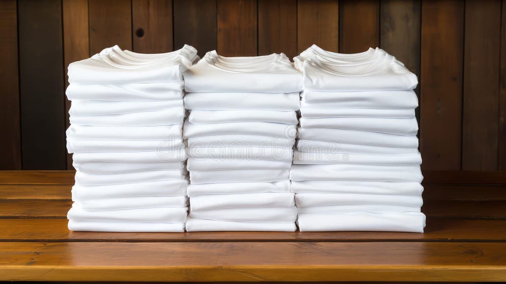 Folded plain white tee stock illustration. Illustration of versatile ...