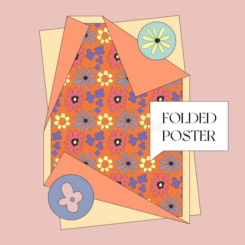 Folded Poster Comic Template Stock Vector - Illustration of doodle ...