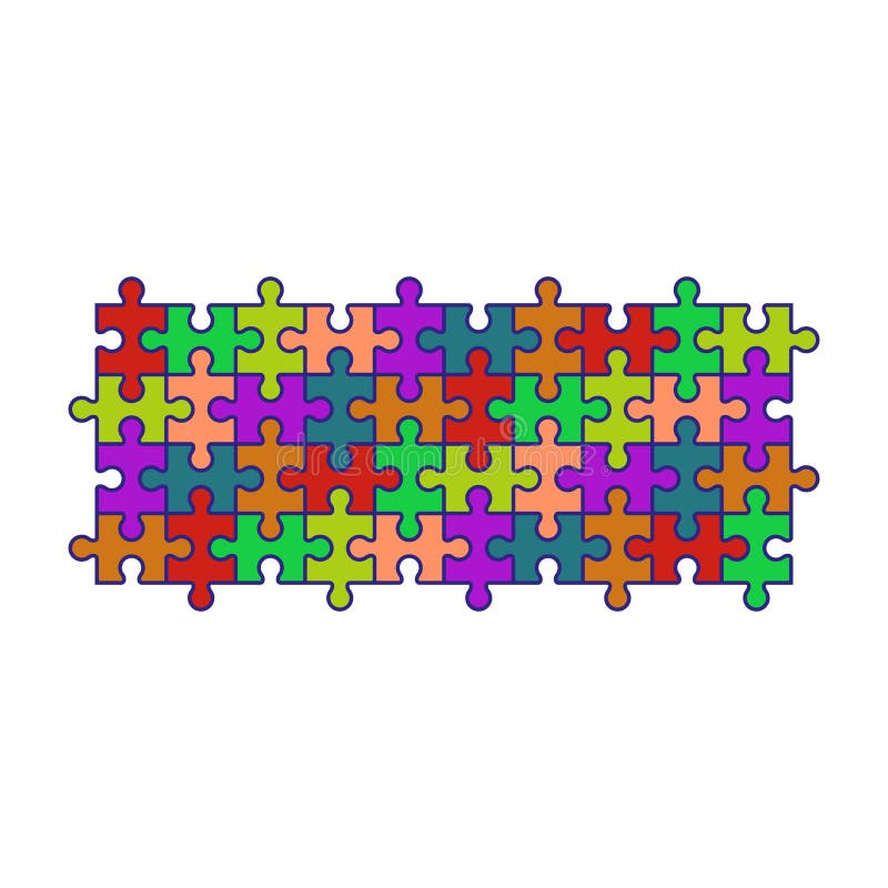 Two Puzzle Pieces Joined Together. Vector Illustration. Stock Vector ...