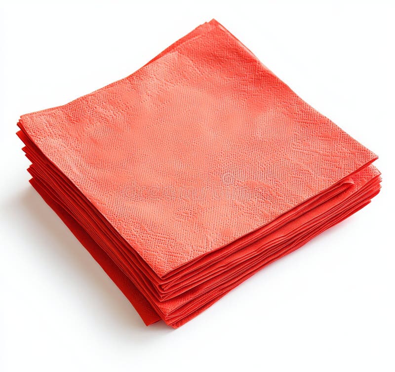 Folded and Ready To Serve Red Napkins. Stock Image - Image of closeup ...