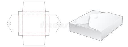 Folded Rectangular Box Die Cut Template Stock Vector - Illustration of ...
