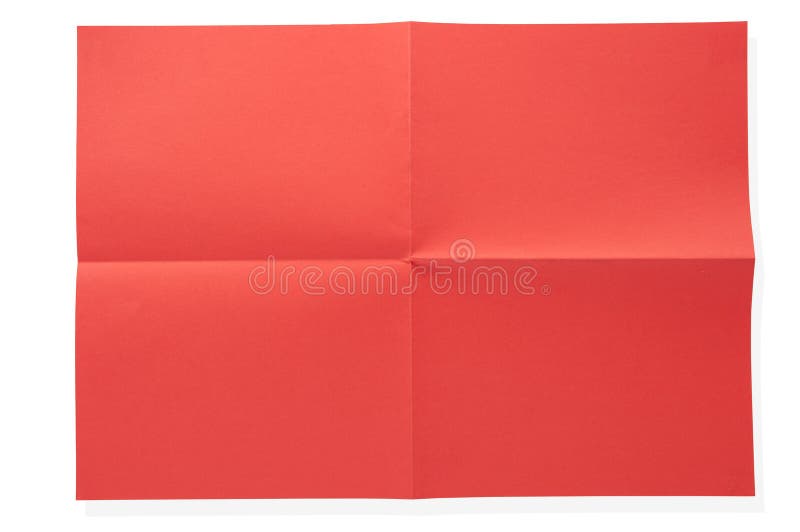 Folded red paper stock image. Image of card, isolated - 19839121