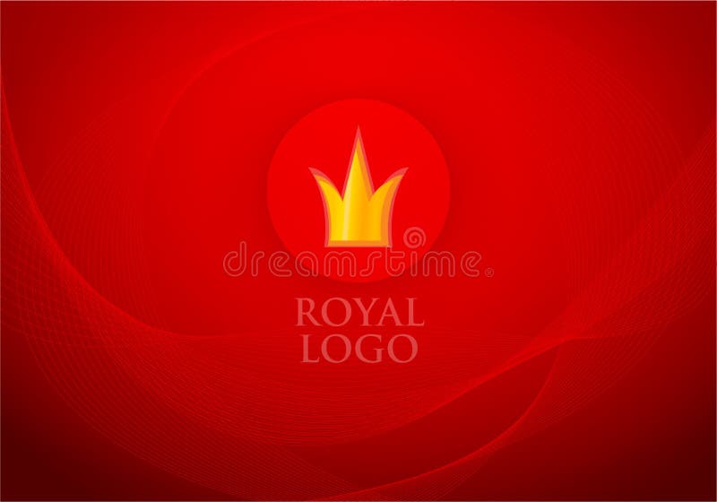 Folded Red Royal Silk and Label with Crown on Vector Background Stock ...