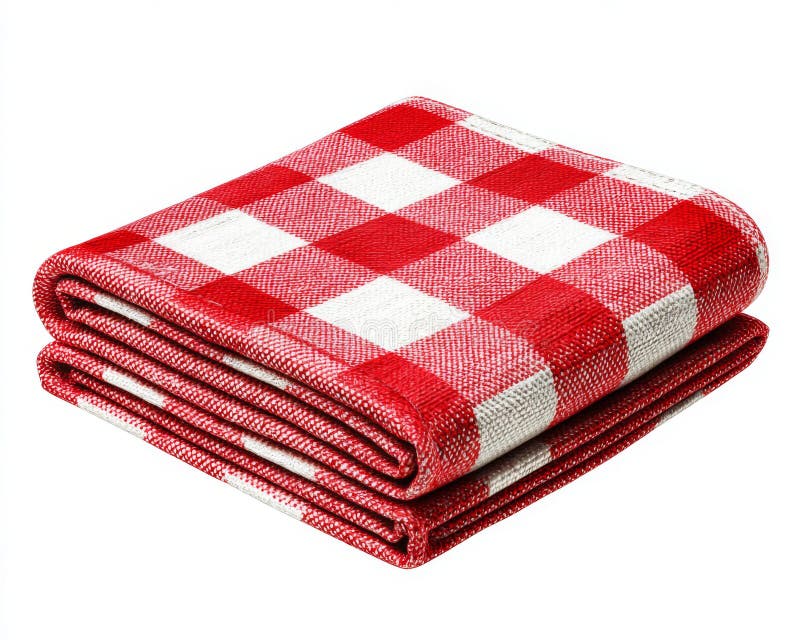 Folded Red and White Checkered Blanket Stock Illustration ...