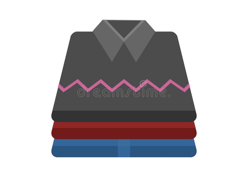 Folded Shirt Stack. Simple Flat Illustration in Perspective View. Stock ...