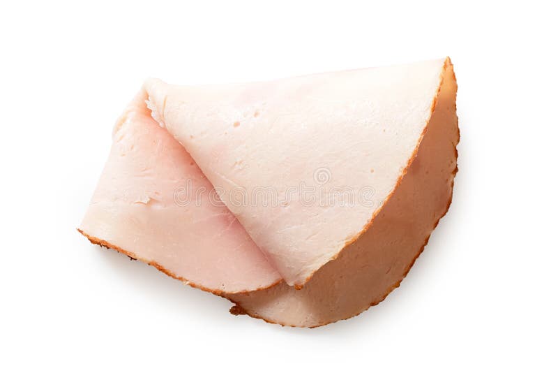 Folded Single Slice Chicken Ham Isolated White Stock Photos - Free ...