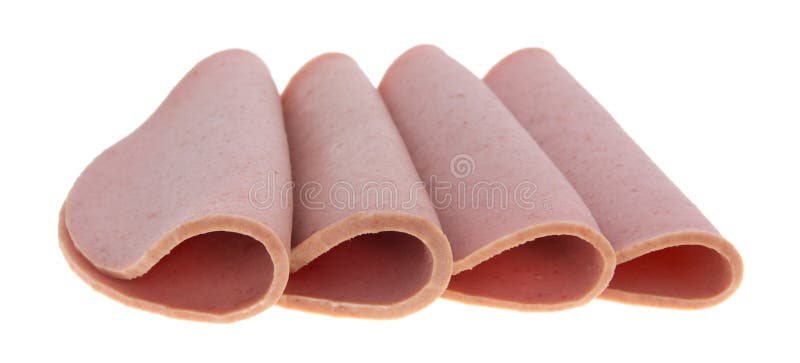 Folded slices of bologna stock photo. Image of ground - 58611040