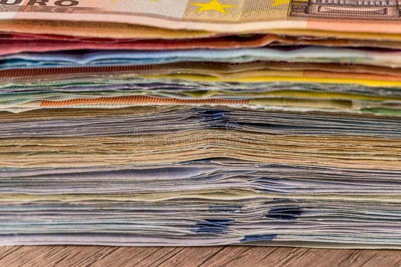Folded Stack of Dollar, Euro Banknotes Stock Photo - Image of dollars ...