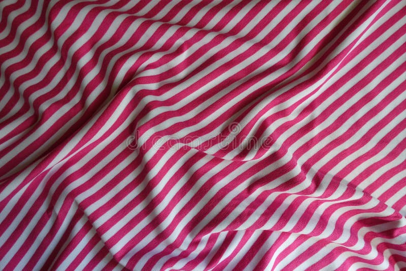 Folded Striped Fabric in Pink and White Stock Photo - Image of closeup ...
