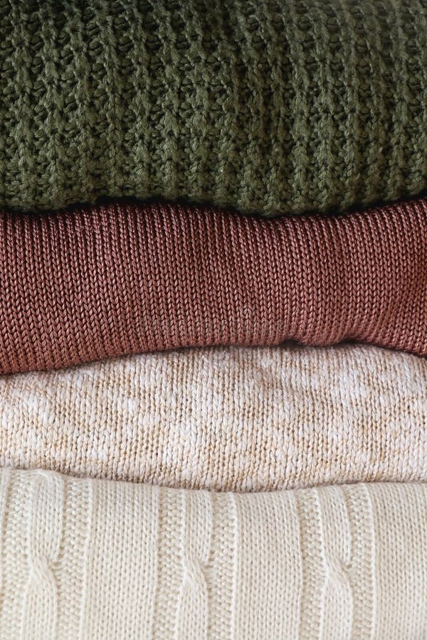 Folded Sweaters stock image. Image of elegant, beige - 214021859