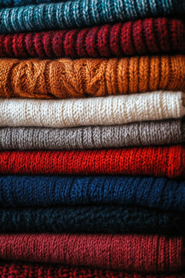 Folded Sweaters Stack stock image. Image of folded, home - 378037737