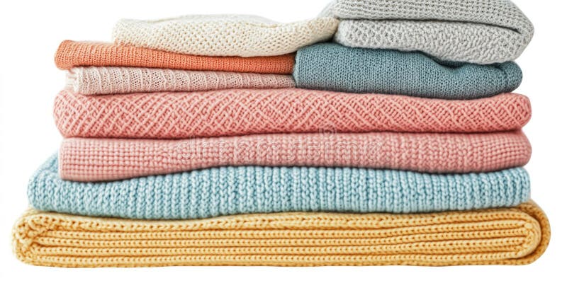 Folded sweaters stacked stock image. Image of organized - 378747161