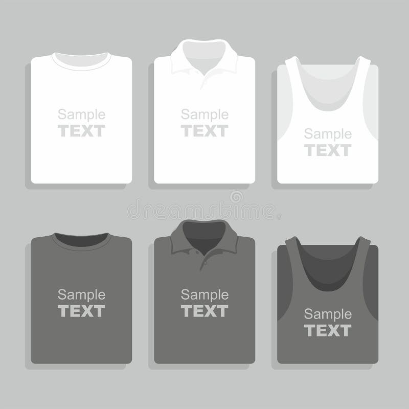 Folded t-shirts set stock vector. Illustration of fashion - 70336545