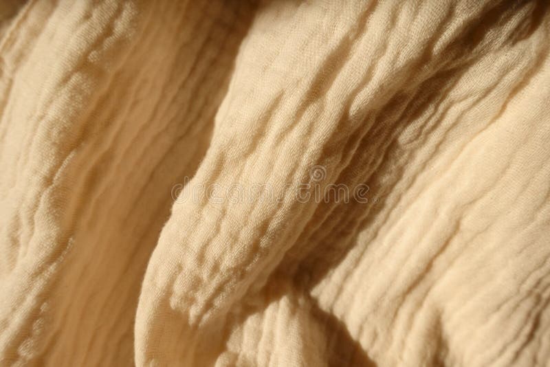 Folded Thin Beige Cotton Muslin Fabric Stock Photo - Image of ...