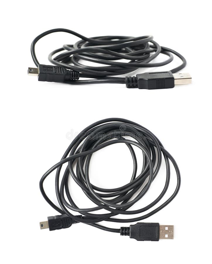 Folded USB Adapter Cable Isolated Stock Image - Image of computer, plug ...