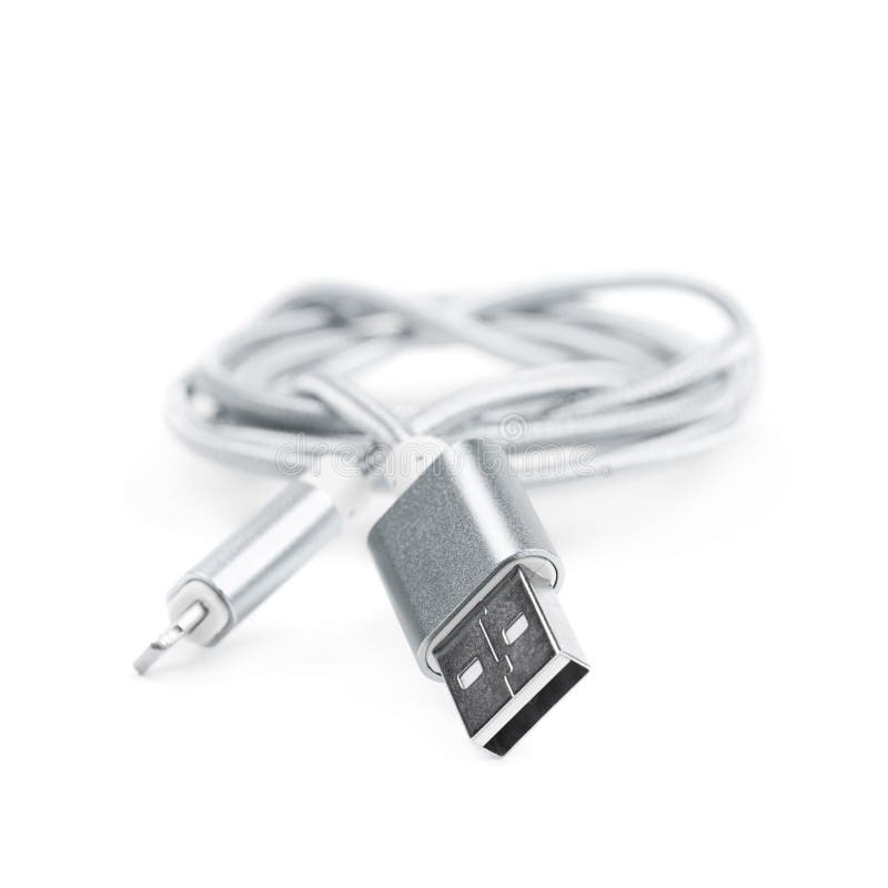 Folded USB Lightning Cable Isolated Stock Image - Image of data ...