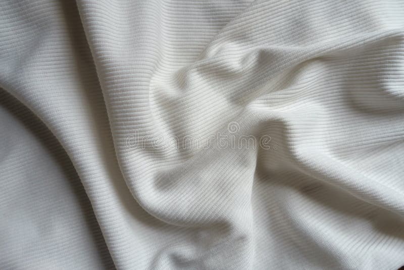 Folded White Cotton and Polyester Ribbed Fabric Stock Image - Image of ...