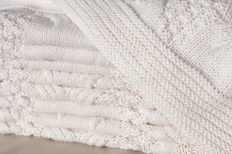 Folded white knitted linen stock image. Image of knitted - 51029829