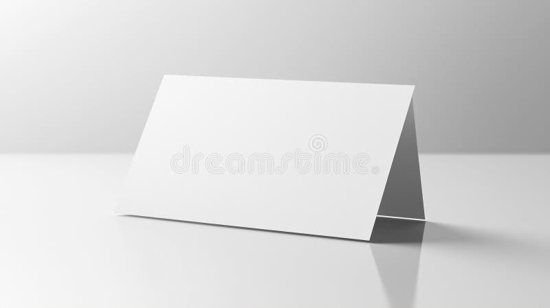 Folded White Paper Card on a Clean Reflective Surface Minimalist and ...
