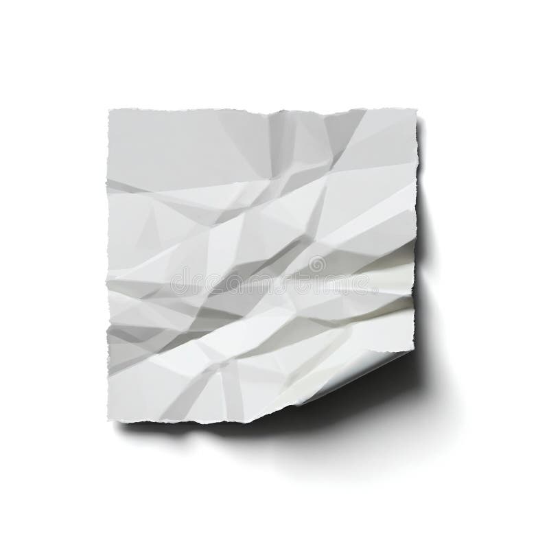 Folded White Paper with Geometric Creases and Curled Corner Stock ...