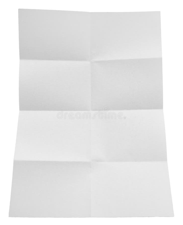 Folded White Paper Isolated on White Background Stock Image - Image of ...