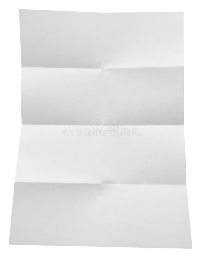 Folded White Paper Isolated on White Background Stock Photo - Image of ...