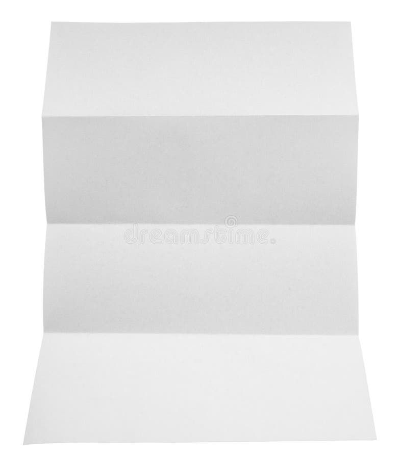 Folded White Paper Isolated on White Background Stock Image - Image of ...