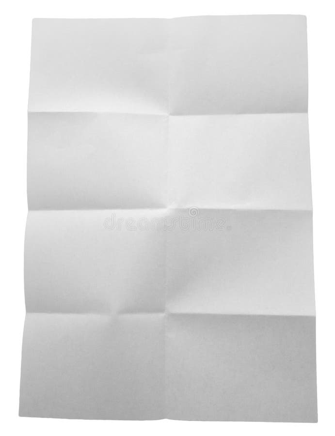 Folded White Paper Isolated on White Background Stock Image - Image of ...
