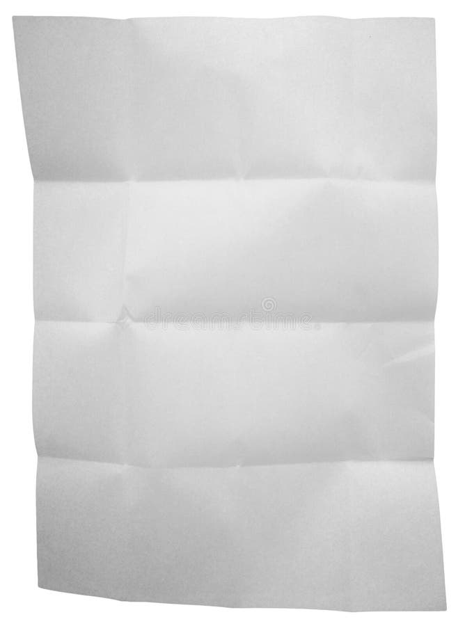 Folded White Paper Isolated on White Background Stock Image - Image of ...